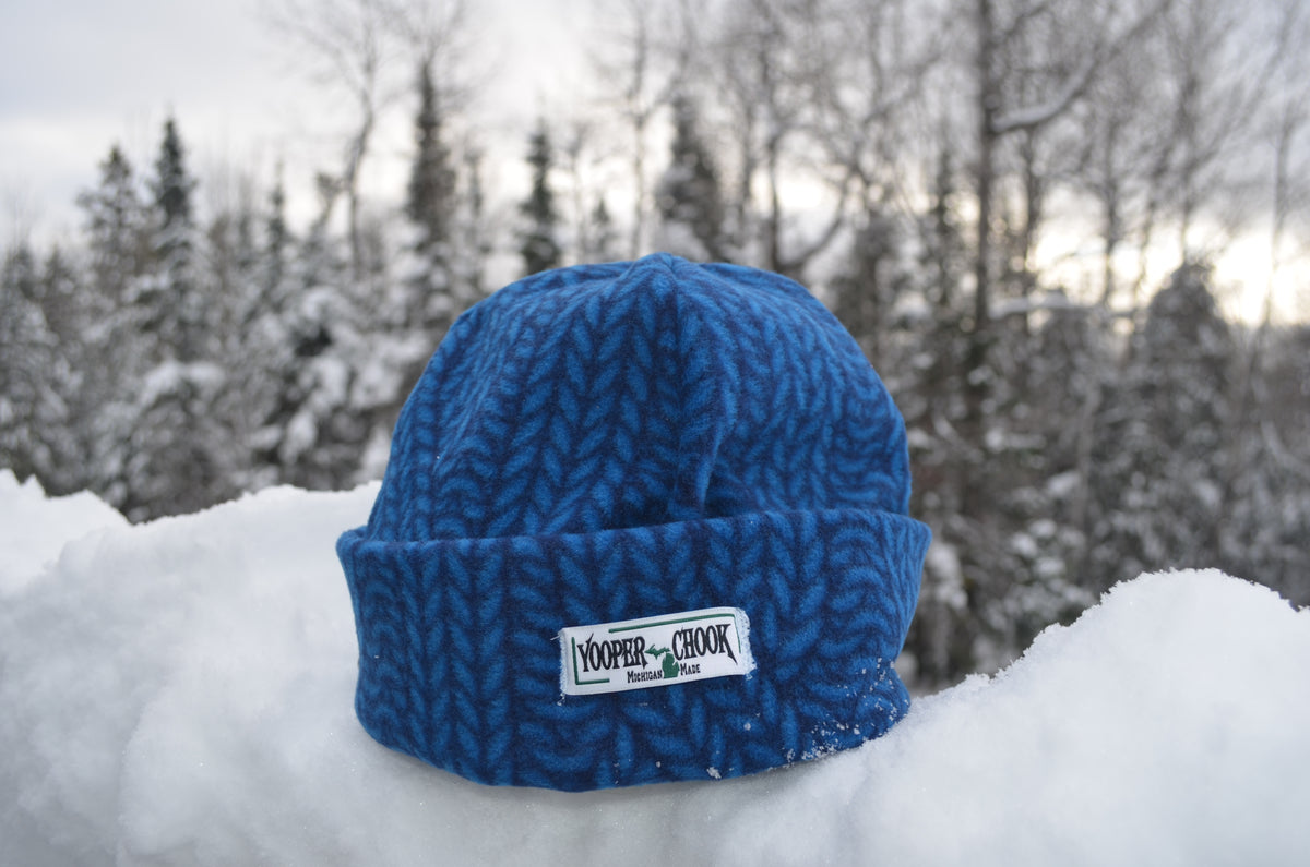 Yooper Chook Blue Cable Knit - Made in the USA